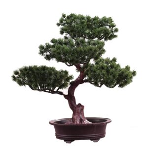 chengai artificial plants bonsai potted plants, mini simulation pine tree potted plant for home decoration desktop display garden decor