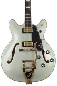 guild guitars starfire vi semi-hollow body electric guitar, shoreline mist, double-cut, newark st. collection