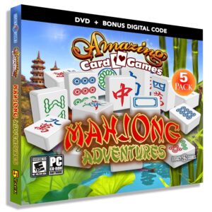 legacy games card & tile games for pc: mahjong adventures (6 game pack) - pc dvd with digital download codes