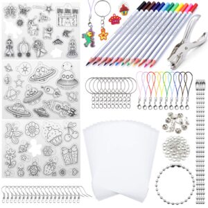 popmisoler 183 pieces shrink plastic kit diy ornaments or creative craft diy accessories kit for all ages great gift