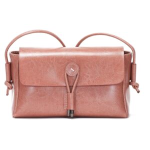 jehouze women's leather messenger small crossbody handbag shoulder purse (pink)