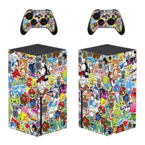 felipe seiji kuba protective vinyl skin decal cover for xbox series x console wrap sticker skins with two free wireless controller decals multi color