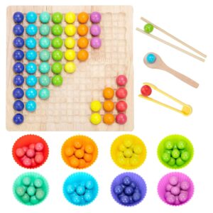 wooden learning montessori toys for toddler ages 3 4 5 6 years old, preschool learning activities rainbow wooden peg board beads game stacking matching counting color sorting games for boys girls gift