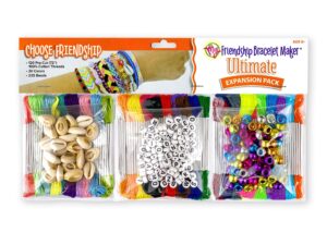 choose friendship, my friendship bracelet maker ultimate expansion pack, 120 pre-cut threads and 225 beads, makes 24-48 bracelets