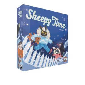 aeg sheepy time | play as sheep jumping the fence in dreamland, avoid nightmares | interactive push your luck family game | 1-4 players | ages 10+