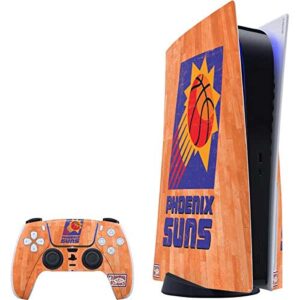 skinit decal gaming skin compatible with ps5 bundle - officially licensed nba phoenix suns hardwood classics design