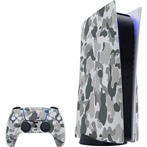 skinit decal gaming skin compatible with ps5 console and controller originally designed grey street camo design