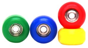 teak tuning cnc polyurethane fingerboard bearing wheels, fireworks edition - set of 4 wheels - durable material with a hard durometer