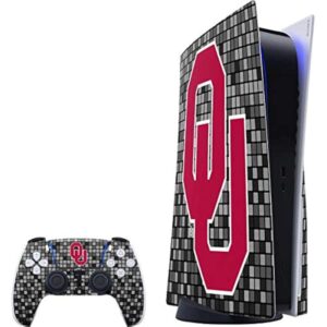 skinit decal gaming skin compatible with ps5 console and controller - officially licensed oklahoma sooners digi design