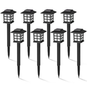 sulethe 8 pack solar pathway garden lights, outdoor waterproof landscape led lighting lamps for patio, path, lawn, walkway