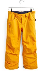 burton boys' barnstorm 2l insulated snow pants (standard, large, camden yellow)