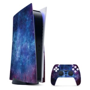 mightyskins gaming skin for ps5 / playstation 5 bundle - nebula | protective viny wrap | easy to apply and change style | made in the usa