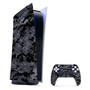 mightyskins carbon fiber gaming skin for ps5 / playstation 5 digital edition bundle - digital camo | durable textured carbon fiber finish | easy to apply and change styles | made in the usa