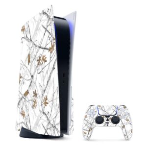 mightyskins gaming skin for ps5 / playstation 5 bundle - conceal snow | protective viny wrap | easy to apply and change style | made in the usa