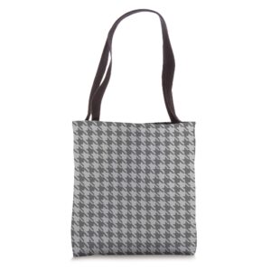 pastel grey houndstooth pattern checkered hounds tooth art tote bag