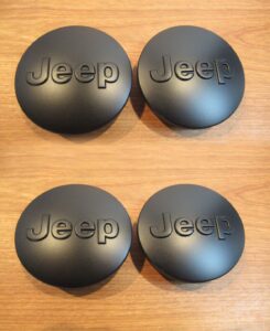 mopar 2013-2021 jeep black center caps (4) for 17x6.5 17x7.5 & 18x7 wheels oem