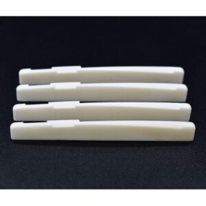 vencetmat acoustic guitar bridge saddles, fit for 74mm & 72mm bridge slot, pure complete bone, ivory color, 4 pack