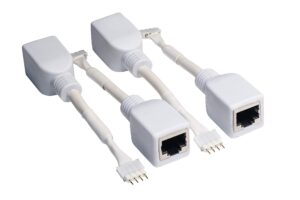 litcessory rj45 to 4-pin ethernet cable adapter for lifx z lightstrips (4 pack - two pairs, white)