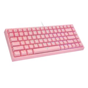 cq84 mechanical keyboard blue switch rgb backlit wired gaming keyboard 84 keys for windows desktop laptop gamer office