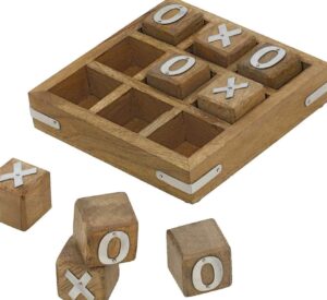 tosqp27 tic tac toe xo blocks game brain teaser puzzle wooden handcrafted family board games unique gifts for all occasions