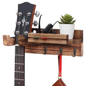 welland guitar wall hanger guitar holder wall mount, guitar accessories rack with pick holder & 3 hooks