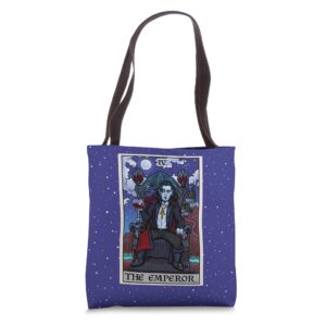 the emperor tarot card halloween bram stoker count dracula tote bag