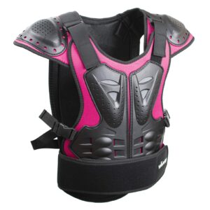 webetop kids dirt bike gear atv chest protector motocross mountain bike girls chest protector for riding 4 wheeler mtb black/pink m