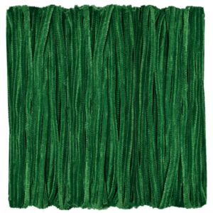 pipe cleaners 100 pieces chenille stems dark green for diy art decorations creative craft (6 mm x 12 inch)