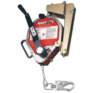 integrated rescue self-retracting lifeline, 100 ft, red