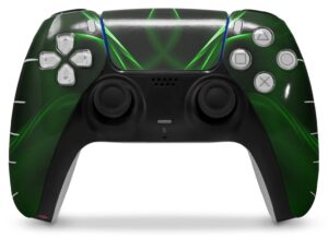 wraptorskinz skin wrap compatible with sony ps5 dualsense controller abstract 01 green (controller not included)