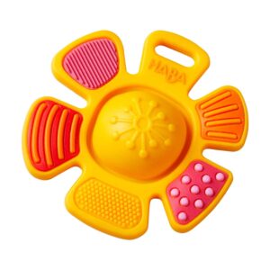 haba popping flower silicone clutching & teething toy