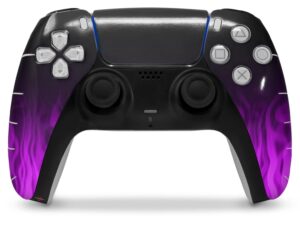 wraptorskinz skin wrap compatible with sony ps5 dualsense controller fire purple (controller not included)