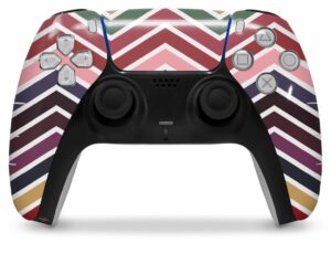 wraptorskinz skin wrap compatible with sony ps5 dualsense controller zig zag colors 02 (controller not included)