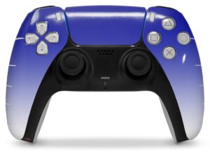 wraptorskinz skin wrap compatible with sony ps5 dualsense controller smooth fades white blue (controller not included)