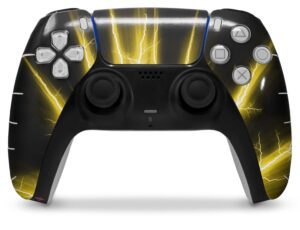 wraptorskinz skin wrap compatible with sony ps5 dualsense controller lightning yellow (controller not included)