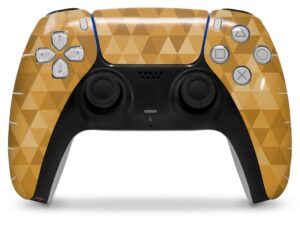 wraptorskinz skin wrap compatible with sony ps5 dualsense controller triangle mosaic orange (controller not included)