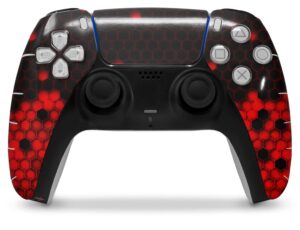 wraptorskinz skin wrap compatible with sony ps5 dualsense controller hex red (controller not included)