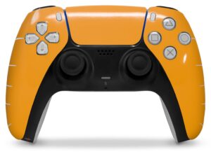 wraptorskinz skin wrap compatible with sony ps5 dualsense controller solids collection orange (controller not included)