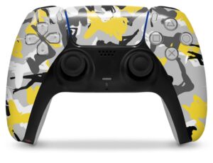 wraptorskinz skin wrap compatible with sony ps5 dualsense controller sexy girl silhouette camo yellow (controller not included)