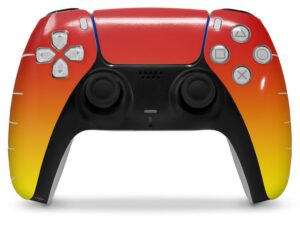 wraptorskinz skin wrap compatible with sony ps5 dualsense controller smooth fades yellow red (controller not included)