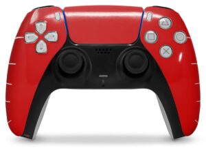 wraptorskinz skin wrap compatible with sony ps5 dualsense controller solids collection red (controller not included)