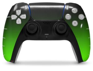 wraptorskinz skin wrap compatible with sony ps5 dualsense controller smooth fades green black (controller not included)