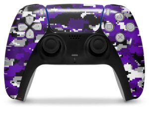 wraptorskinz skin wrap compatible with sony ps5 dualsense controller wraptorcamo digital camo purple (controller not included)