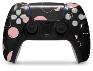 wraptorskinz skin wrap compatible with sony ps5 dualsense controller lots of dots pink on black (controller not included)