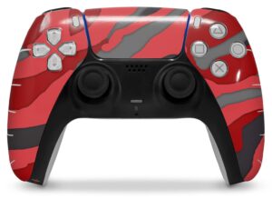 wraptorskinz skin wrap compatible with sony ps5 dualsense controller camouflage red (controller not included)