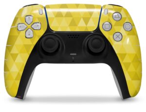 wraptorskinz skin wrap compatible with sony ps5 dualsense controller triangle mosaic yellow (controller not included)