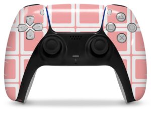 wraptorskinz skin wrap compatible with sony ps5 dualsense controller squared pink (controller not included)