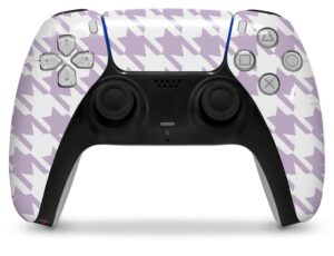 wraptorskinz skin wrap compatible with sony ps5 dualsense controller houndstooth lavender (controller not included)