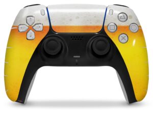 wraptorskinz skin wrap compatible with sony ps5 dualsense controller beer (controller not included)