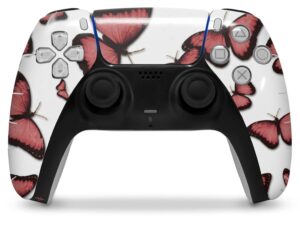 wraptorskinz skin wrap compatible with sony ps5 dualsense controller butterflies pink (controller not included)